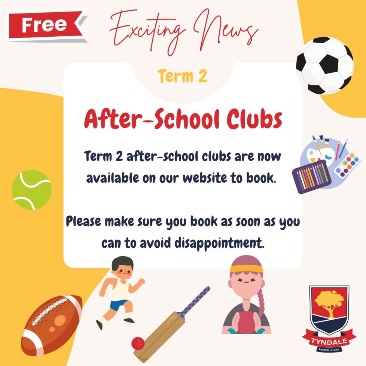 Term 2 Clubs - Now Available to Book - Tyndale Primary School